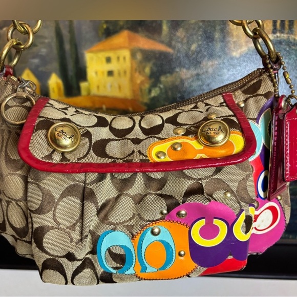 Coach | Bags | Coach Poppy Groovy Monogram Appliqu 2way Bag W Glitter ...